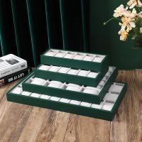 China Customizable Color Velvet Green Watch Display Tray Screen Print for sale