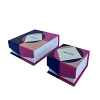 China Geometric Pattern Magnetic Closure Jewelry Box Small Cardboard Ring Boxes For Girls for sale