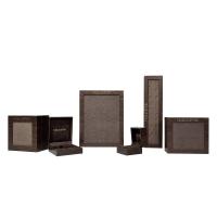 China Unique Wooden Texture Custom Jewelry Box Packaging Empty Necklace Box With Window for sale