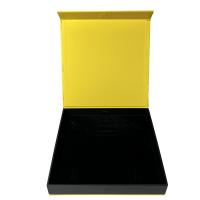 China OEM ODM Magnetic Closure Jewelry Box Bright Yellow Magnetic Ring Box for sale