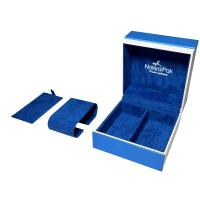 China Sapphire Blue Plastic Luxury Watch Packaging Box Jewelry Box For Necklaces And Earrings for sale