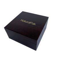 China Custom Wine Red Wood Paper Packaging Box Silver Metal Logo Watch Set Box for sale