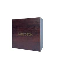China Custom Wine Red Wood Paper Packaging Box Silver Metal Logo Watch Set Box for sale