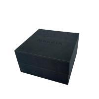 China Cream PU Wood Wrist Watch Packaging Box Embossed Logo Watch Box For Men for sale
