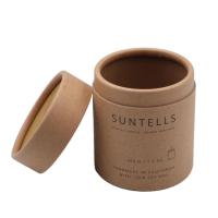 China Dia 102mm*158mm Kraft Tube Box Luxury Candle Packaging Boxes Rolled Edge for sale