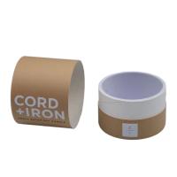 China Dia 102mm*158mm Kraft Tube Box Luxury Candle Packaging Boxes Rolled Edge for sale