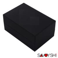 China Black Leatherette Gifts Packing Boxes Cufflink Boxes Packaging With Elastic for sale