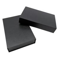 China Debossed Logo Luxury Folding Gift Boxes Black Printed Paper Presentation Box for sale