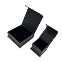 China Black Clamshell Magnetic Closure Jewelry Box Custom Size Cardboard Wallet Boxes for sale
