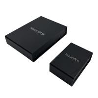 China Black Clamshell Magnetic Closure Jewelry Box Custom Size Cardboard Wallet Boxes for sale