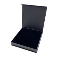China Black Clamshell Magnetic Closure Jewelry Box Custom Size Cardboard Wallet Boxes for sale