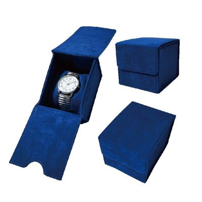 China Special Blue Suede Luxury Watch Display for sale