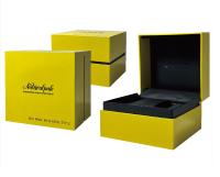 China Yellow Black Luxury Single Watch Box Custom Watch Packaging Box With Trim for sale