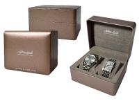China Custom Logo Luxury Watch Display Pearl Paper Watch Holder Case With Cushion for sale