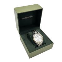 China Velvet Luxury Watch Packaging Box With Gold Frame for sale