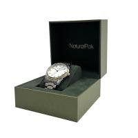 China Velvet Luxury Watch Packaging Box With Gold Frame for sale