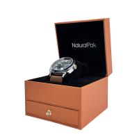 China Luxury Wrist Watch Packaging Boxes With Drawer / Gold Button for sale