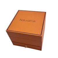China Luxury Wrist Watch Packaging Boxes With Drawer / Gold Button for sale