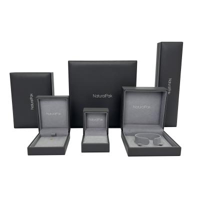 China Black PU Luxury Jewelry Packaging Boxes for sale