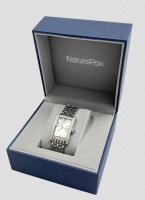 China LUXURY BLUE PU H ROLL Cushion Watch Packaging Box Grey Velvet Inside for sale