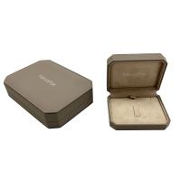 China soft Touch PU Khaki Jewelry Packaging Box For Ring Earring Bangle for sale