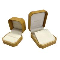 China Octagon Shape Customized Jewelry Packaging Box With Gold Line for sale