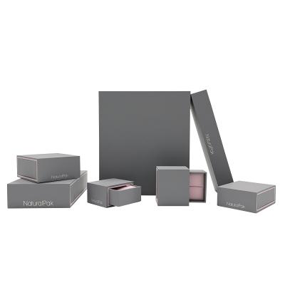China Custom drawer jewelry box packaging With Heavy Sleeve For Ring Gift for sale