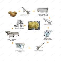 China Half-Fried Potatoes Line Capacity 500Kg Potato French Fries Line Gas Frying Automatic Frozen French Fry Productionn Line Machine for sale