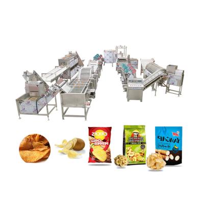 China Small Scale Frozen French Fries Production Line Potato Chips Processing Line Continuous Gas Potato Chips Production Line for sale