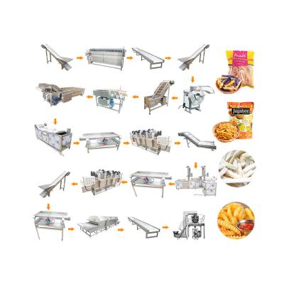 China Potato Chips French Fries Banana Chips Machine Commercial French Fries Production Line French Fries Potato Frozen Line for sale