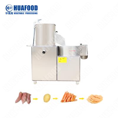 China Automatic Potato peeler washer cutter and slicer machine potato washing and peeling cutting machine for sale