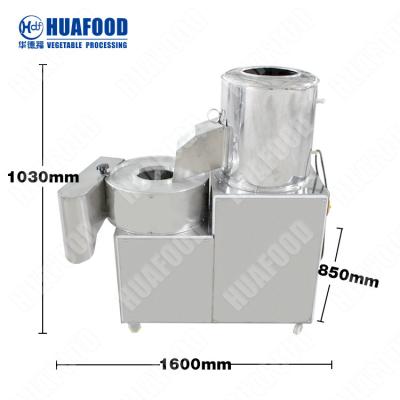China Automatic potato washing peeling cutting machine potato wash cut slice peeler cutter industry for sale