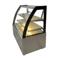 China 1.2m 2 Layer Curved Glass Warming Showcase Food Display Warmer Hot Food Heating Display Showcase Display for sale