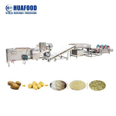 China Automatic Industrial Vegetable Slicing Multifunctional washing Machine Washing Cutting Peeling Processing Line for sale