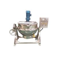 China Commercial Intelligence Automatic Stir Fry Machine 200l 400l Steam Heated Tilting Jacketed Cooking Kettle With Agitator for sale