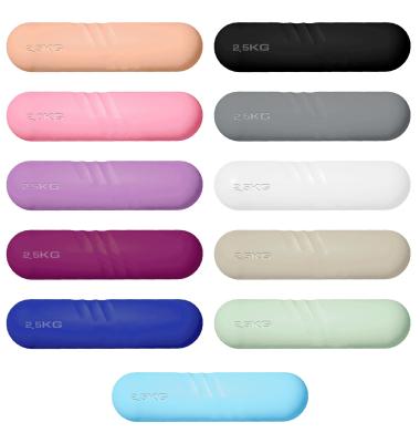China 1kg 2kg Colorful Fitness Body Building Silicone Rubber Dumbbells Set for sale