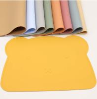 China Cartoon Bear Shape Kids Feeding Food Grade Silicone Table Mats Dinner Placemat For Baby for sale