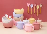 China 4/6/8 Pcs Silicone Feeding Set Silicone Baby Bowl And Spoon Set for sale