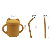 China Leakproof Silicone Non Slip Baby Sippy Cup With Straw For Feeding for sale