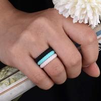 China Thin Braided Stackable Sport Black Ring Hypoallergenic Silicone Wedding Rings for Women for sale