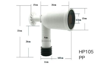 China PVC Durable Toilet Sewage Pipe , Antiwear Flexible Waste Pipe For Wash Basin for sale