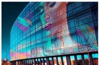 China Transmittance Up To 83% For Full Screen Invisible LED Film Display Screen On Glass Walls for sale