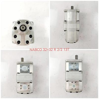 China NABCO-32+32 R2/2 13T Komatsu Gear Pump GD605A GD655A WA100 WA100SS WA100S for sale