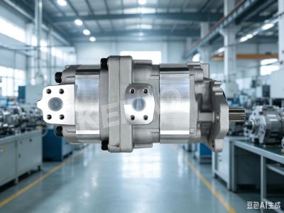 China KEHAO Gear Pump Komatsu Cast Iron and Aluminum alloy Hydraulic Oil Pump for Wheel Loaders Machinery Repair Parts Model 80+63 R 14T OEM ODM Factory Supply for sale
