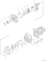 China 705-56-34630 SAR80+80+6 Komatsu Gear Pump HD465 HD605 for sale