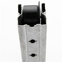 China JY 2049B SGCC Galvanized Steel Roller Track With Black Flange Wheel for sale