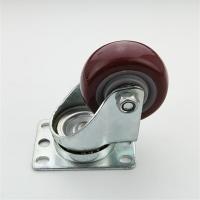 China 130KG Red Rotating PP PVC Caster Wheels Without Brake for sale