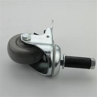 China Stem Swivel M12 130KG PVC Caster Wheels With Brake Double Bearing for sale