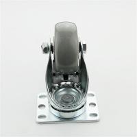 China Iron Brake PVC Caster Wheels 130KG M12 Threaded Stem Caster Flat Steering for sale