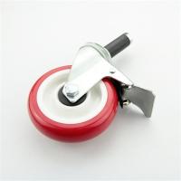 China 3 Inch JY PU Caster Wheels With Brake Heavy Duty Braked Castors for sale